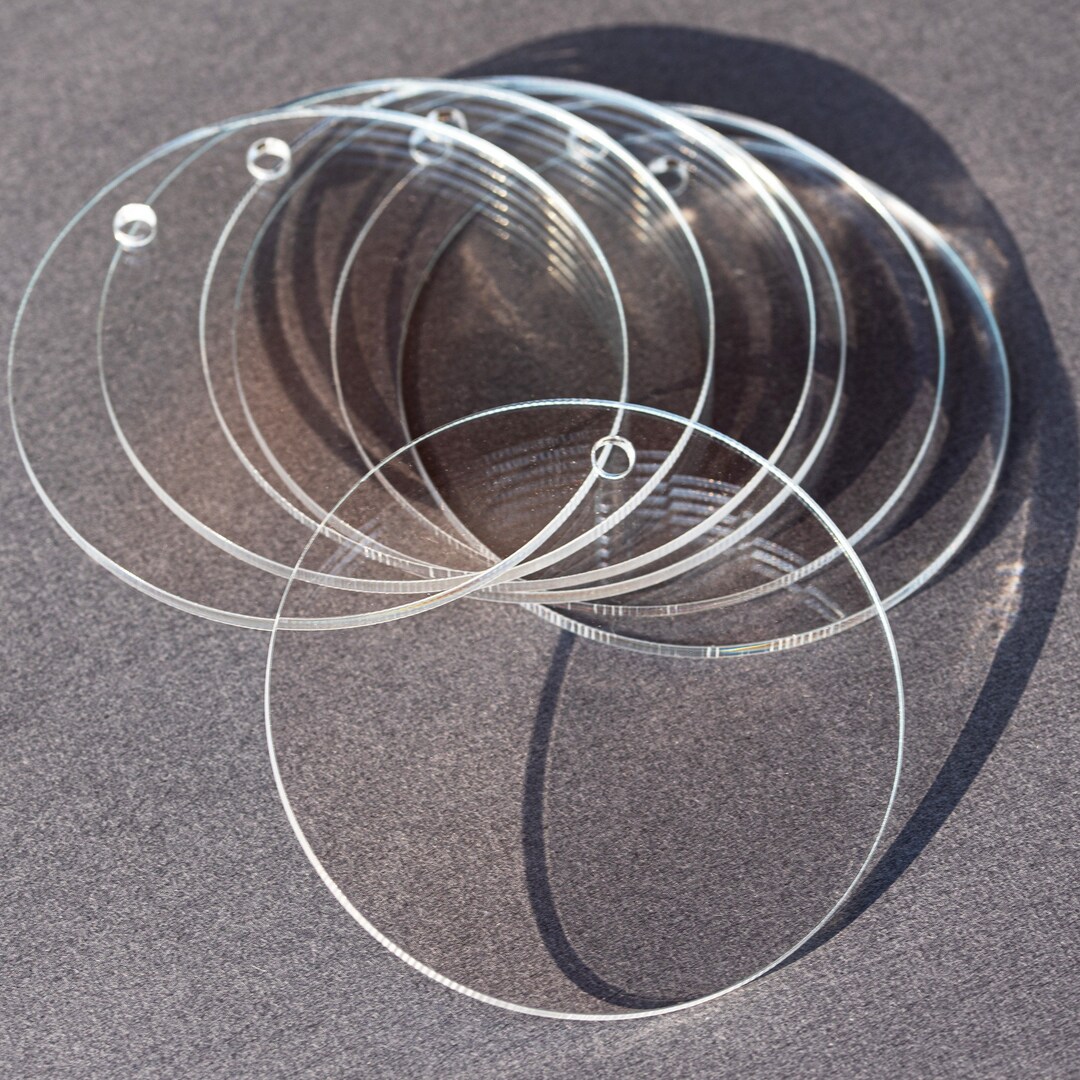 25 - 3.5in Clear Acrylic Circles - Ornament Blanks - Plexiglass Discs ...