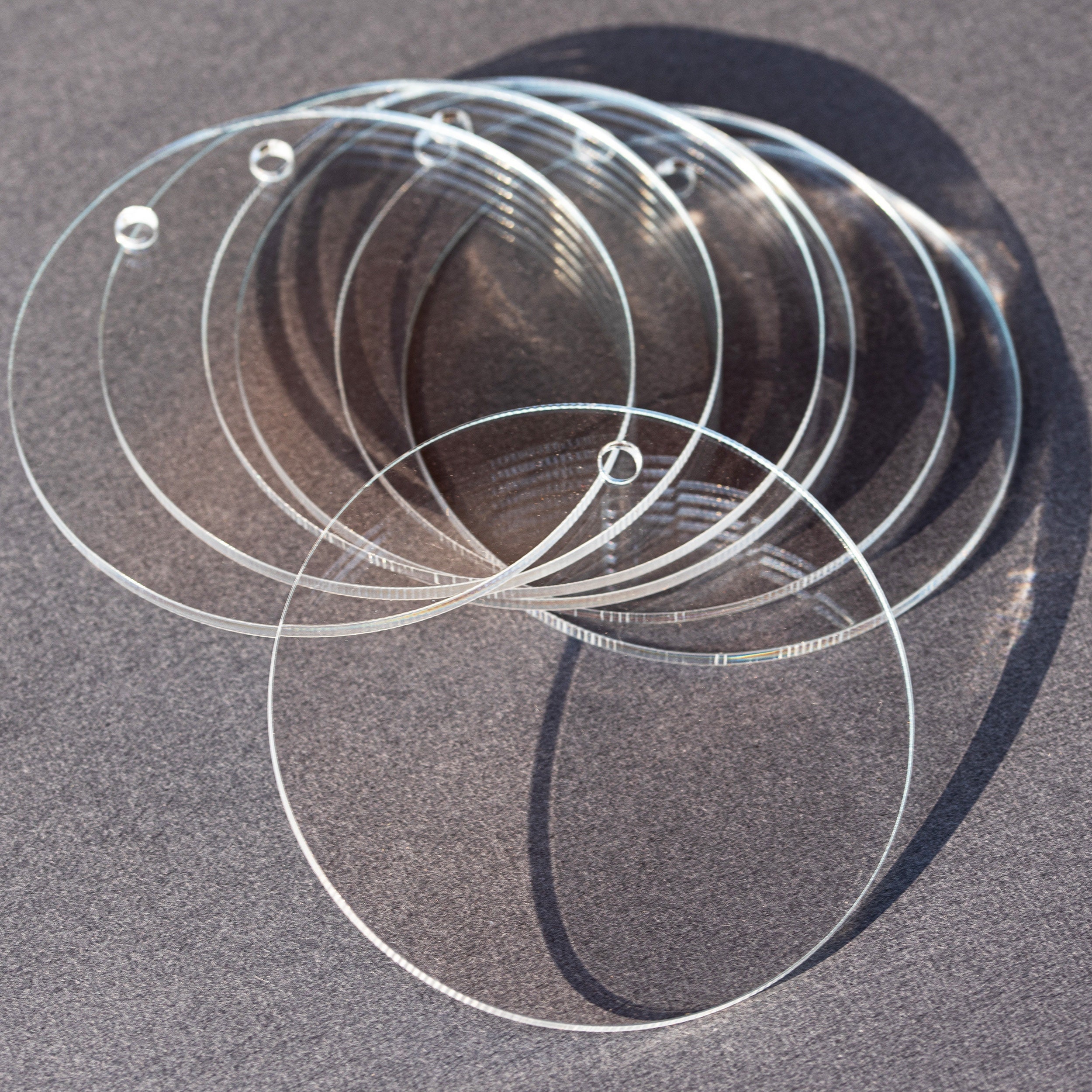 3.5in Clear Acrylic Circles - Ornament Blanks - Plexiglass Discs - With ...