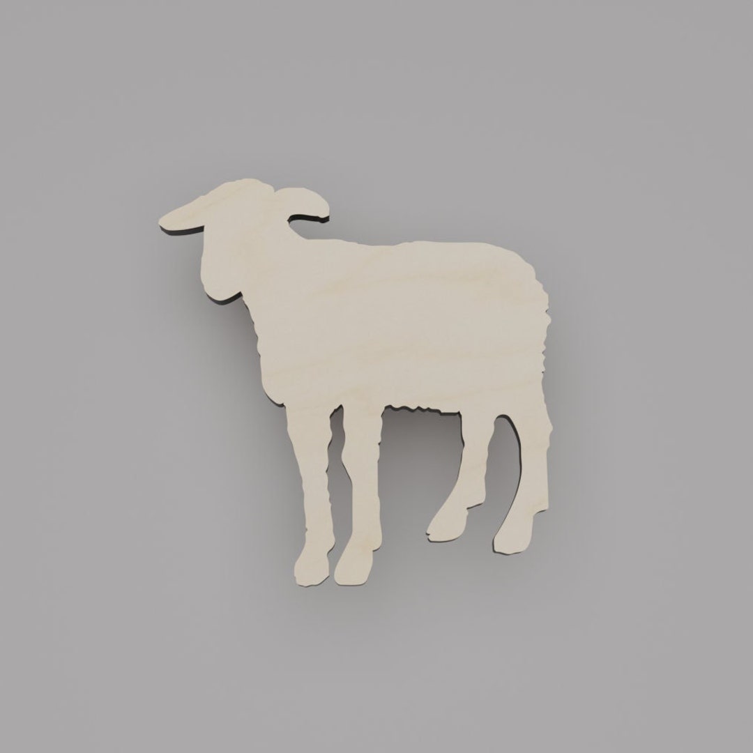 2" - 34" Sheep Wooden Cutout Shape, Silhouette, Gift Tags Ornaments ...