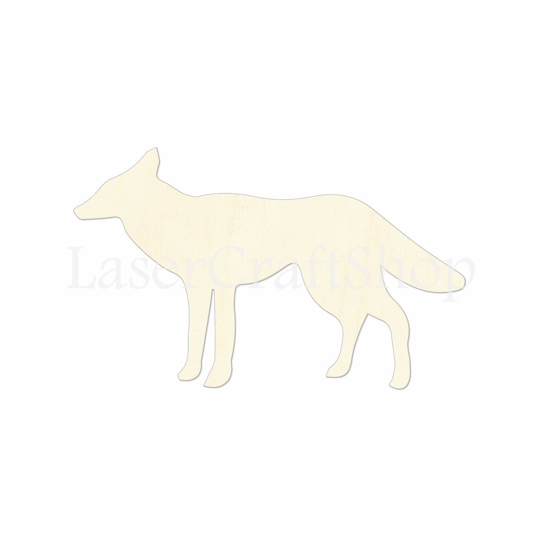 2" - 34" Coyote Wooden Cutout, Silhouette Shape, Gift Tags Ornaments ...