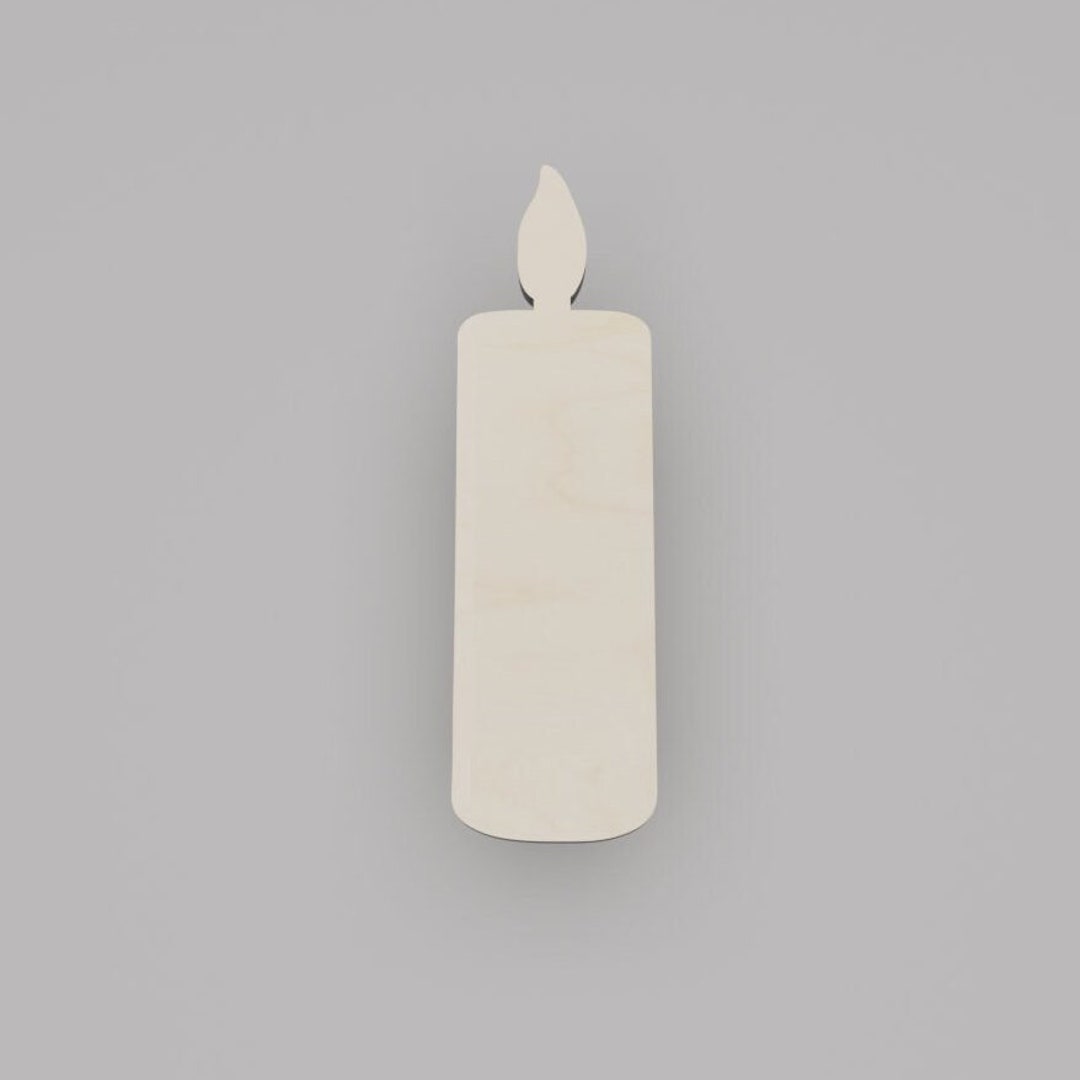 2" - 34" Candle Wooden Cutout Shape, Silhouette, Gift Tags Ornaments ...