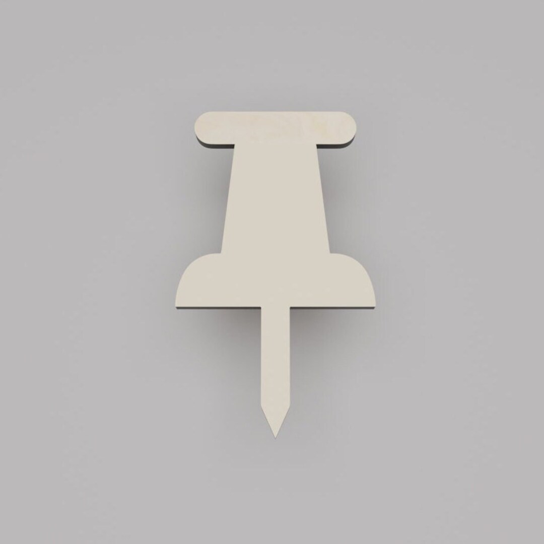 2" - 34" Push Pin Wooden Cutout Shape, Silhouette, Gift Tags Ornaments ...