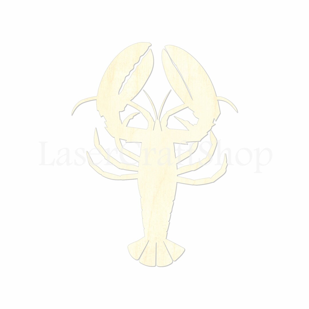 2" - 34" Lobster Wooden Cutout Shape, Silhouette, Gift Tags Ornaments ...