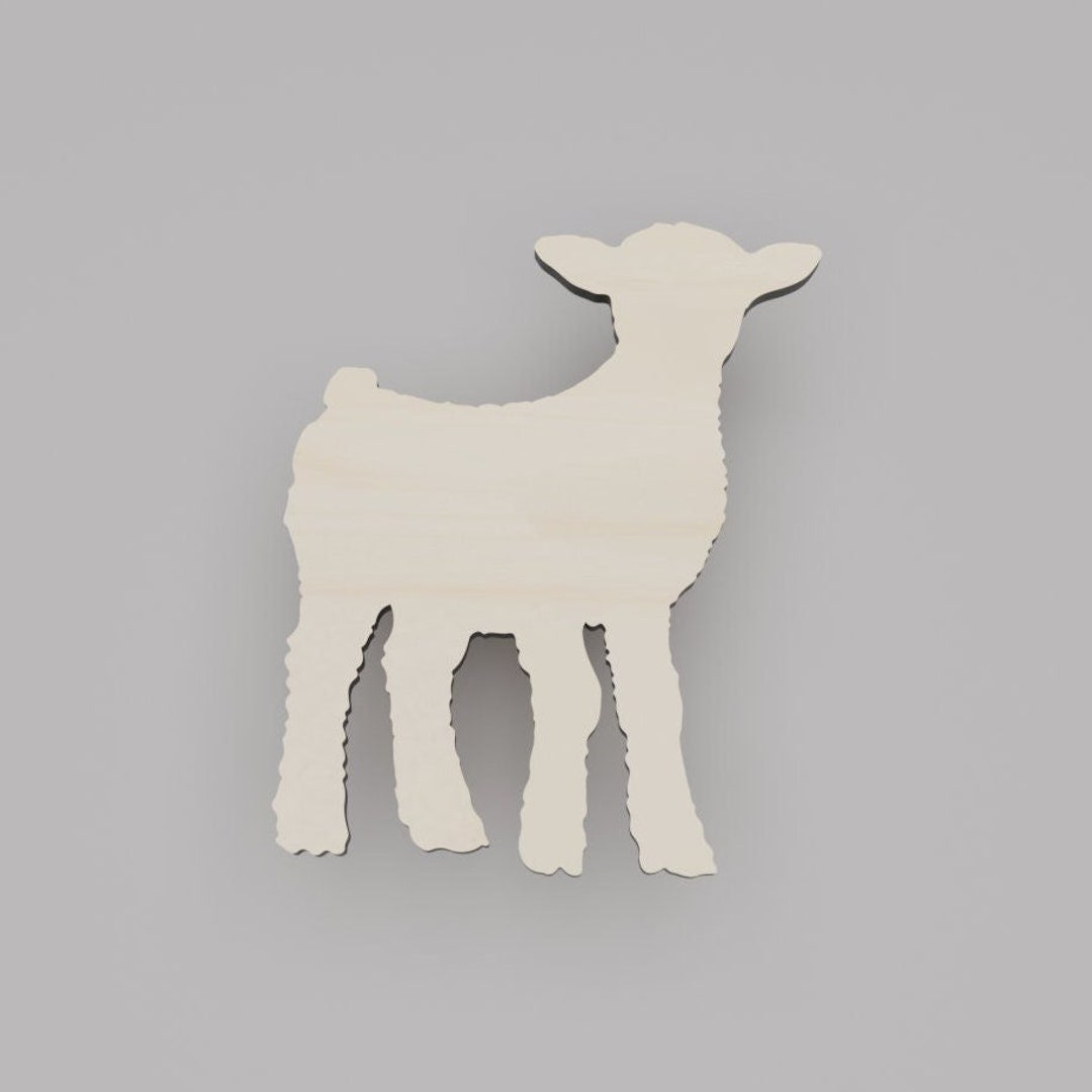 2" - 34" Lamb Wooden Cutout Shape, Silhouette, Gift Tags Ornaments ...