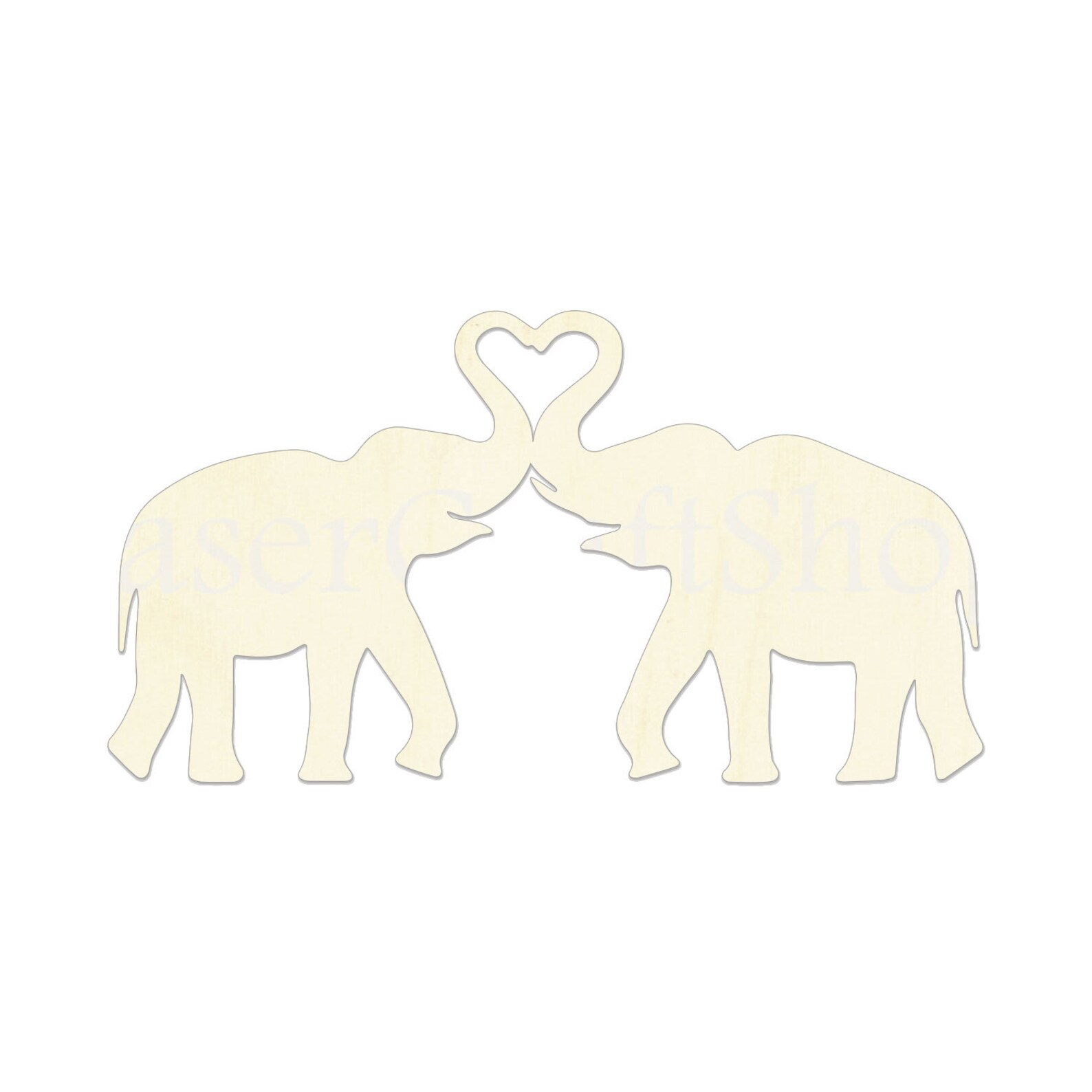 2" - 34" Elephants Heart Wooden Cutout Shape, Silhouette, Gift Tags ...