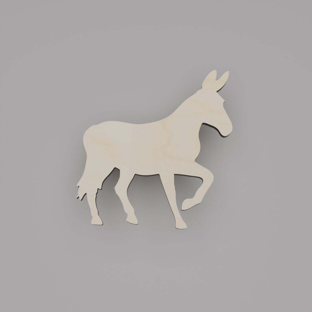 2" - 34" Donkey Wooden Cutout Shape, Silhouette, Gift Tags Ornaments ...