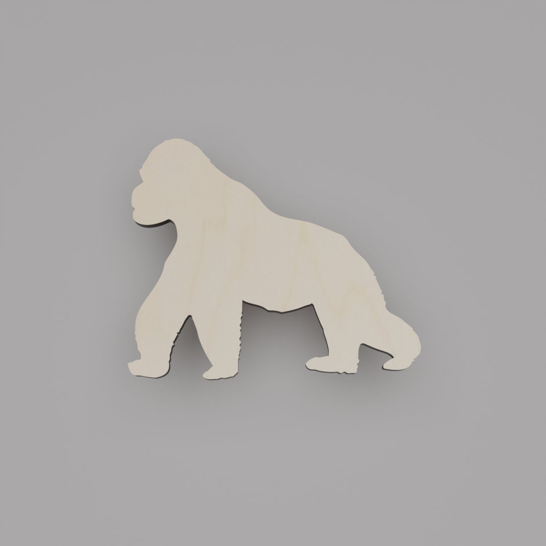 2" - 34" Gorilla Wooden Cutout Shape, Silhouette, Gift Tags Ornaments ...