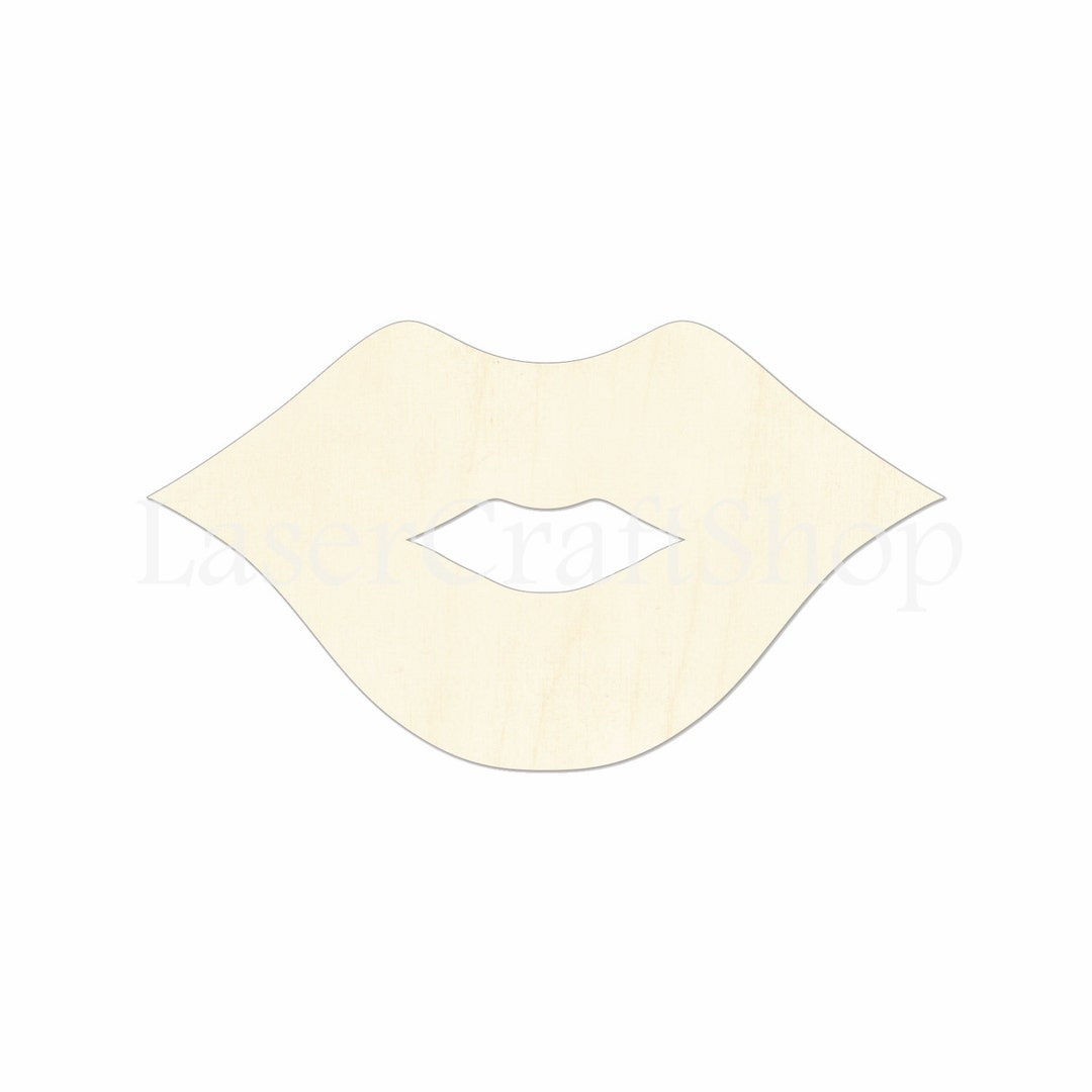 2" - 34" Lips Wooden Cutout Shape, Silhouette, Gift Tags Ornaments ...