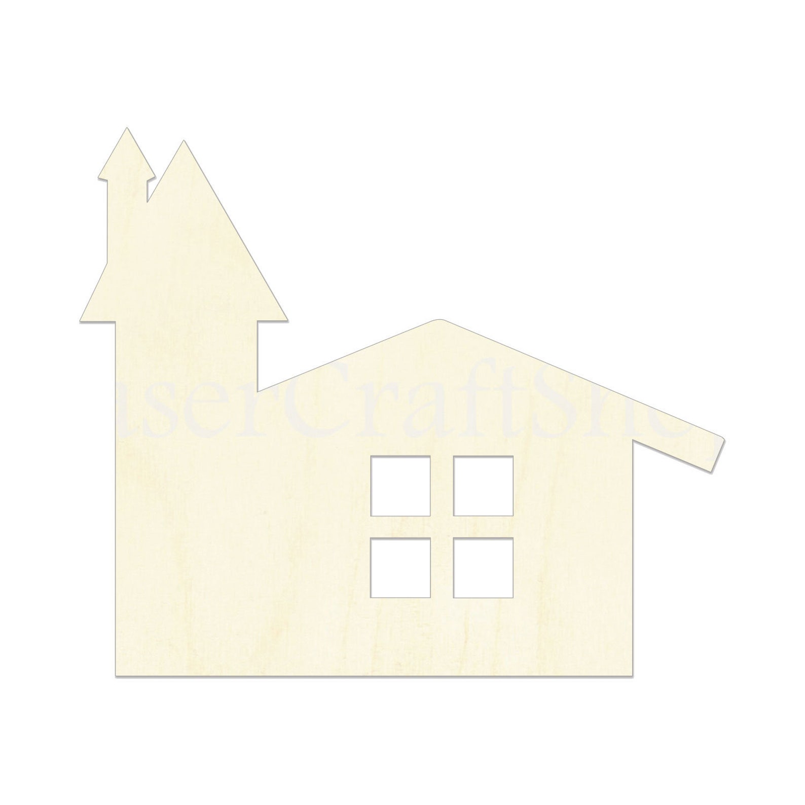 2" - 34" House Wooden Cutout Shape, Silhouette, Gift Tags Ornaments ...