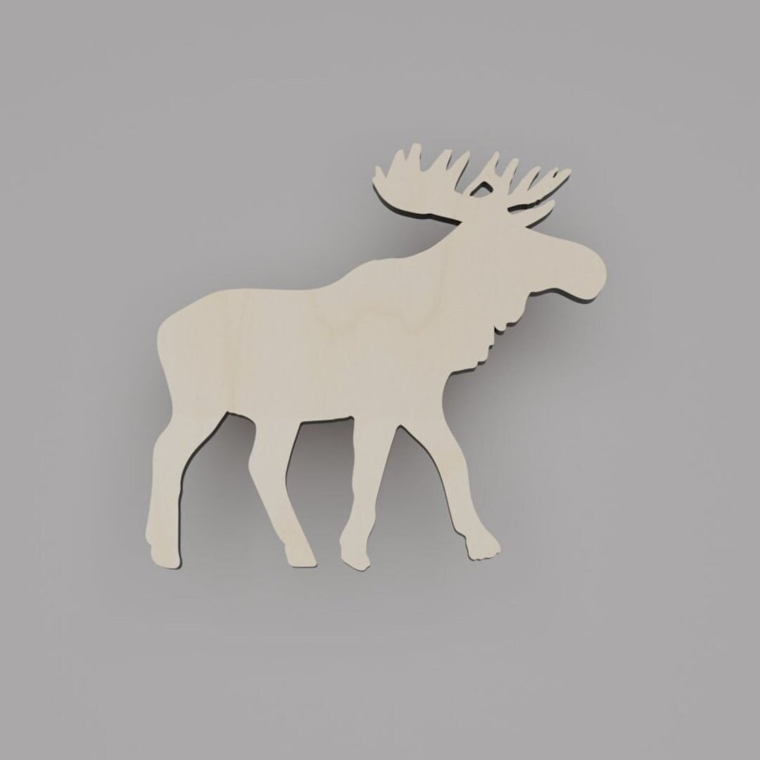 2" - 34" Moose Wooden Cutout Shape, Silhouette, Gift Tags Ornaments ...