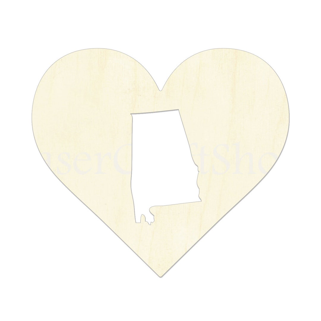 2" - 34" Alabama AL Wooden Cutout Shape, Silhouette, Gift Tags ...