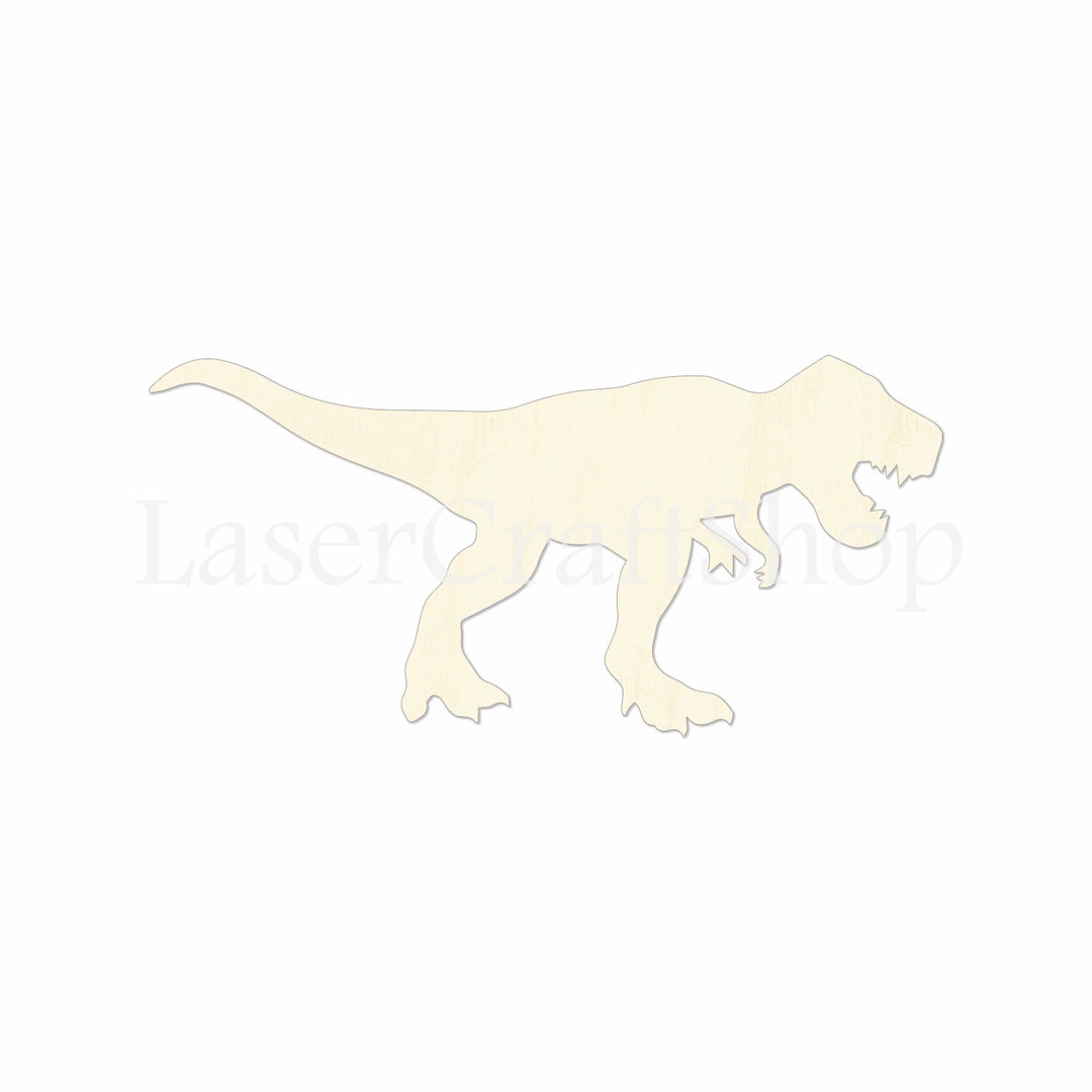 2" - 34" T-rex Dinosaur Wooden Cutout Shape, Silhouette, Gift Tags ...