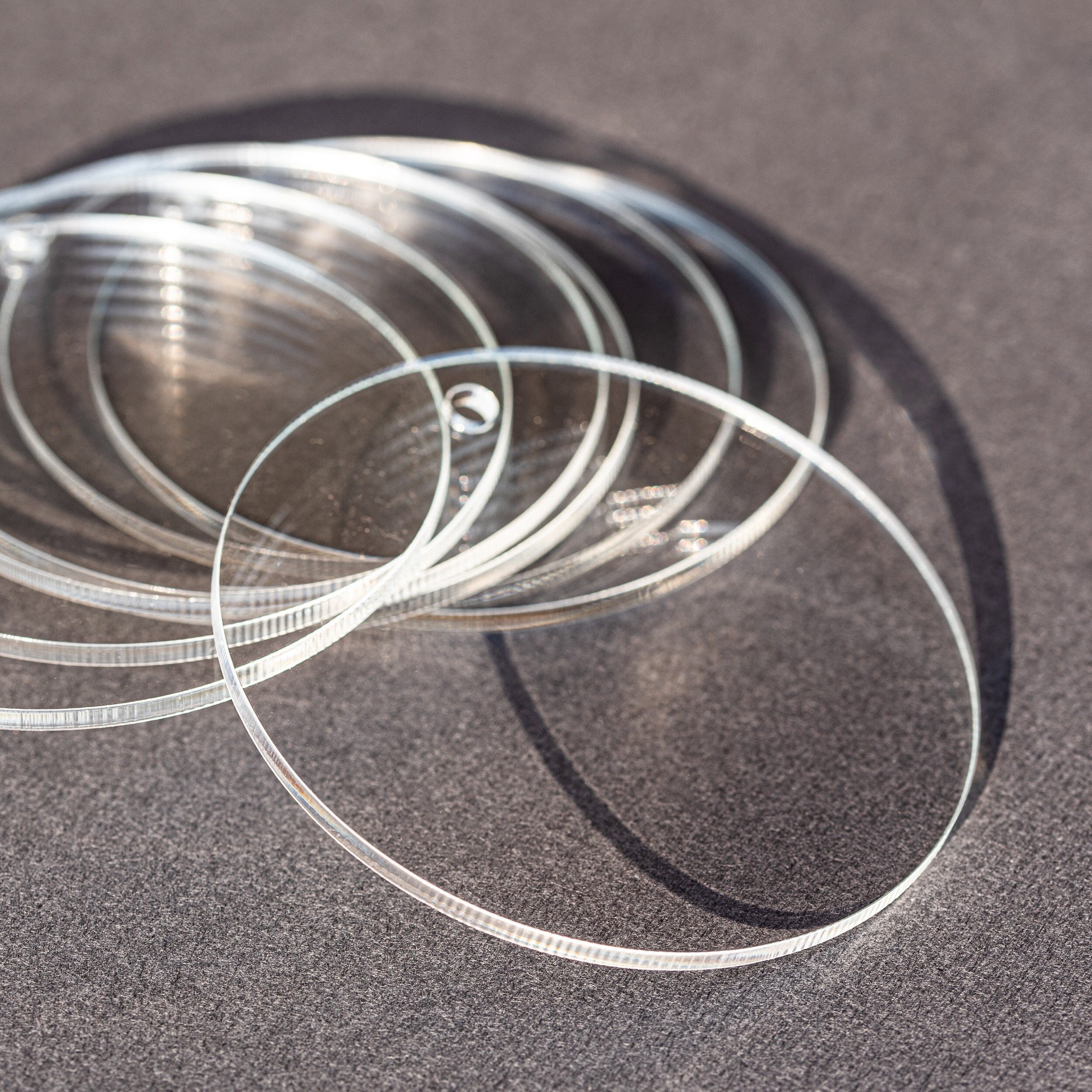 3.5in Clear Acrylic Circles - Ornament Blanks - Plexiglass Discs - With ...