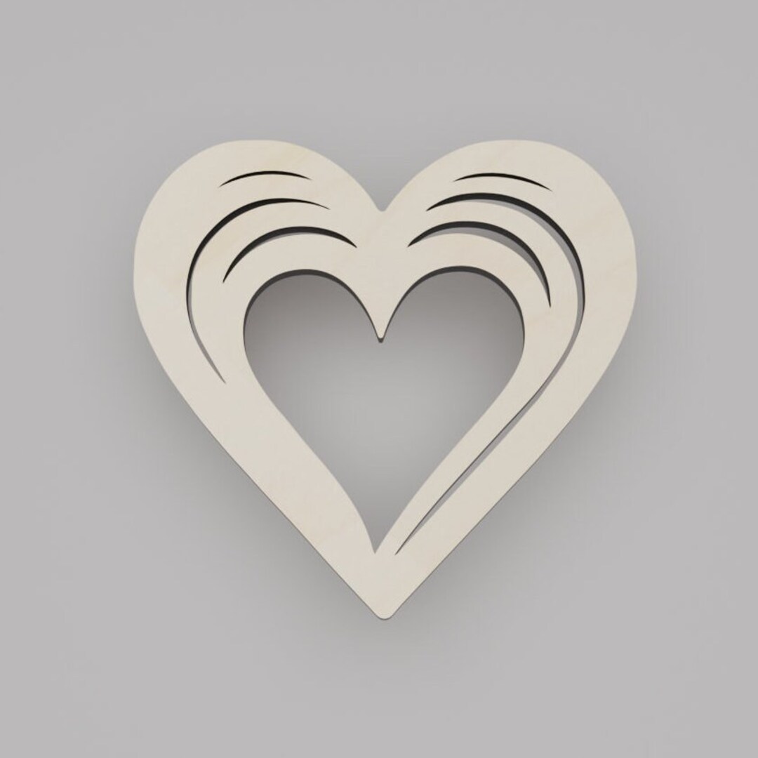 2" - 34" Heart Wooden Cutout Shape, Silhouette, Gift Tags Ornaments ...