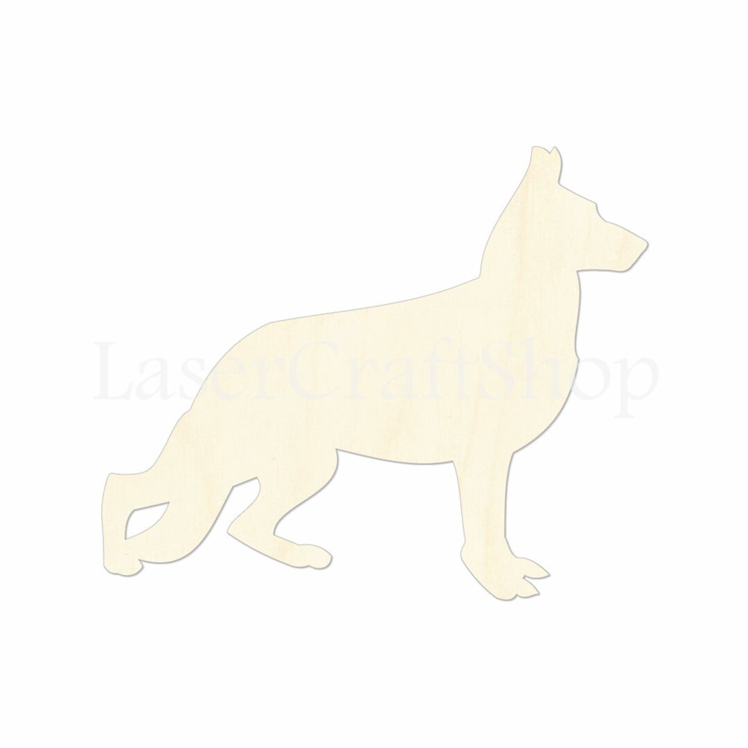 2" - 34" German Shepherd, Dog Wooden Cutout Shape, Silhouette, Gift ...