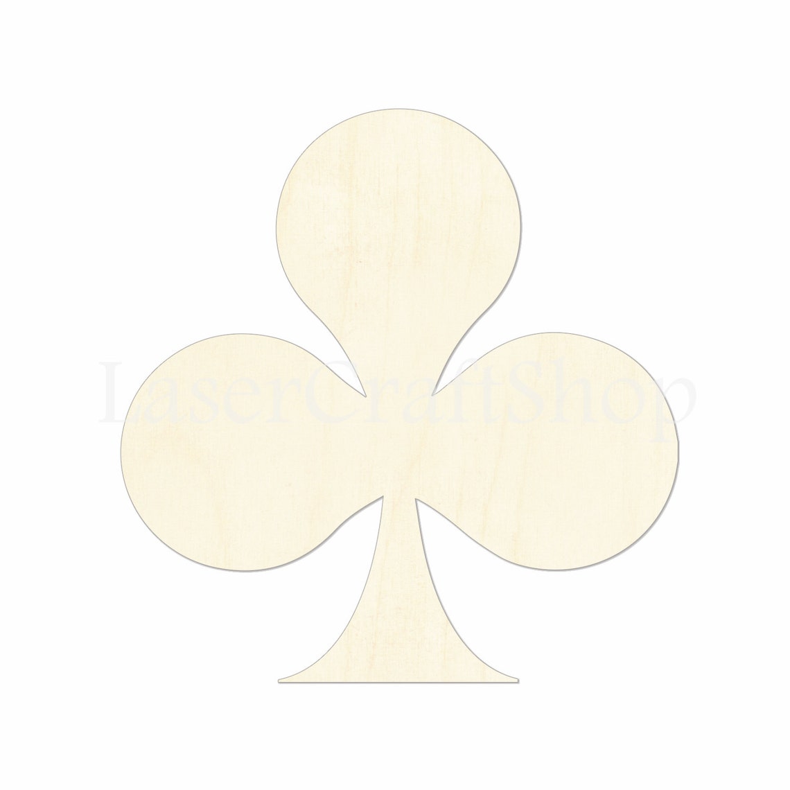 Clubs Cards Suit Symbol Wooden Cutout Shape, Silhouette, Gift Tags ...