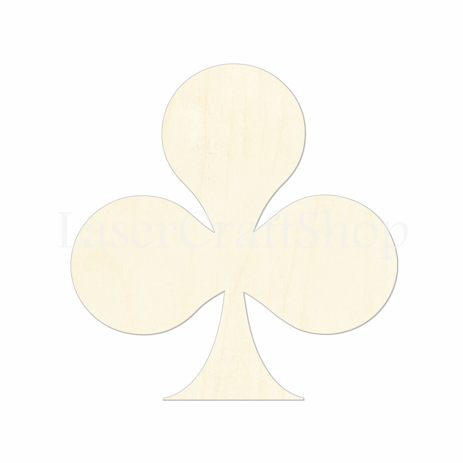Clubs Cards Suit Symbol Wooden Cutout Shape, Silhouette, Gift Tags ...