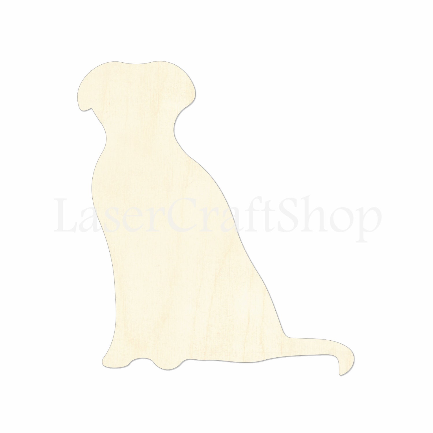 Sitting Dog Wooden Cutout Shape, Silhouette, Gift Tags Ornaments Laser ...