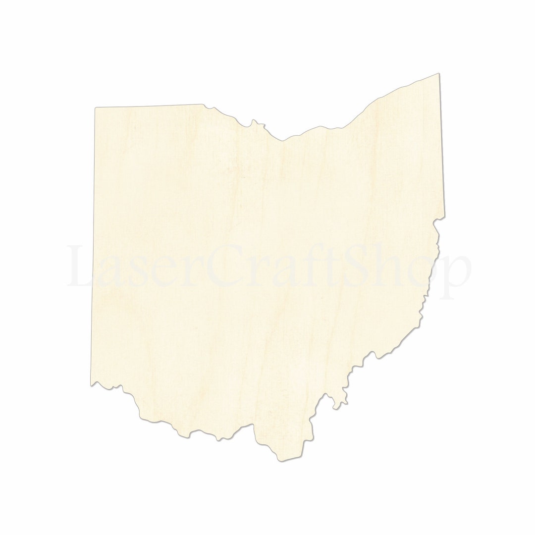 2" - 34" Ohio, OH State Wooden Cutout Shape, Silhouette, Gift Tags ...
