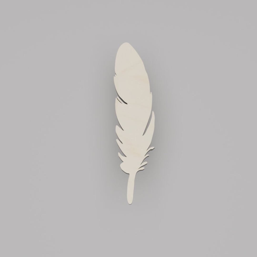 2" - 34" Feather Wooden Cutout Shape, Silhouette, Gift Tags Ornaments ...