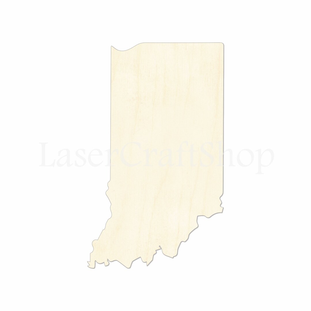 2" - 34" Indiana, IN State Wooden Cutout Shape, Silhouette, Gift Tags ...