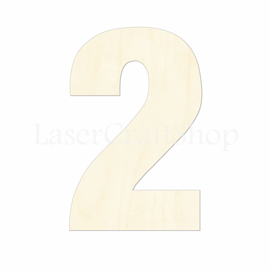 2" - 34" Wooden Number 2, Wood Number, # 2, Cutout Shape, Silhouette ...
