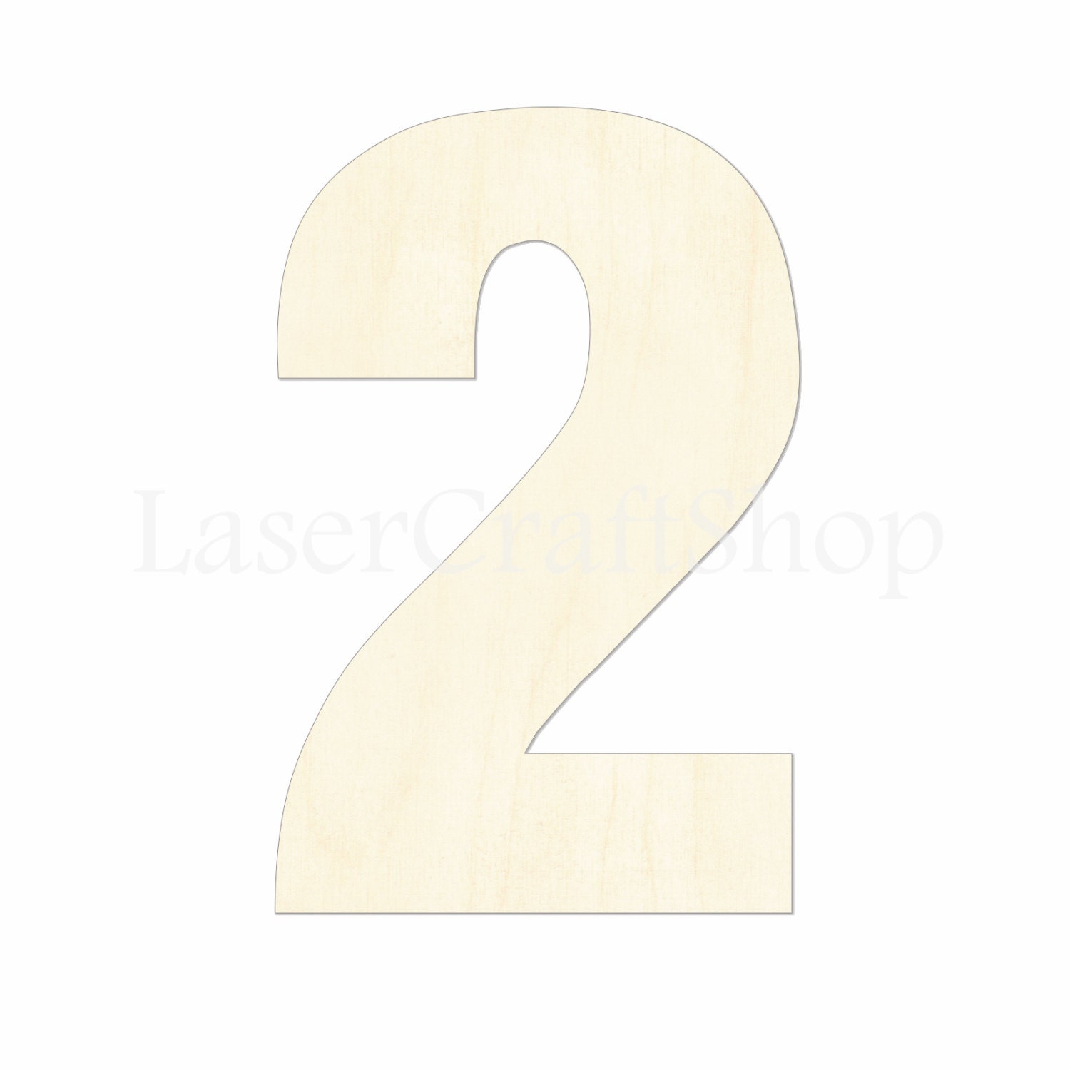 2" - 34" Wooden Number 2, Wood Number, # 2, Cutout Shape, Silhouette ...