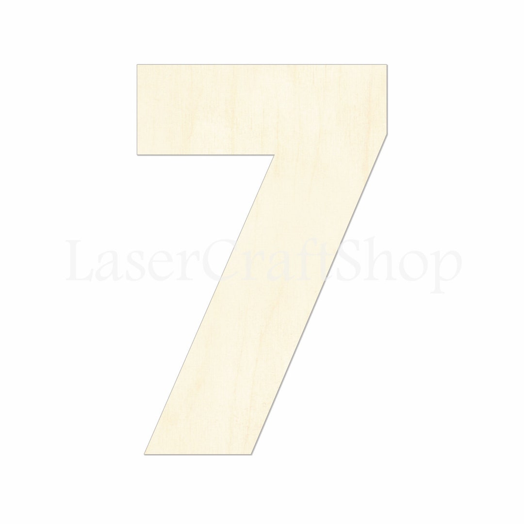 2" - 34" Wooden Number 7, Wood Number, # 7, Cutout Shape, Silhouette ...