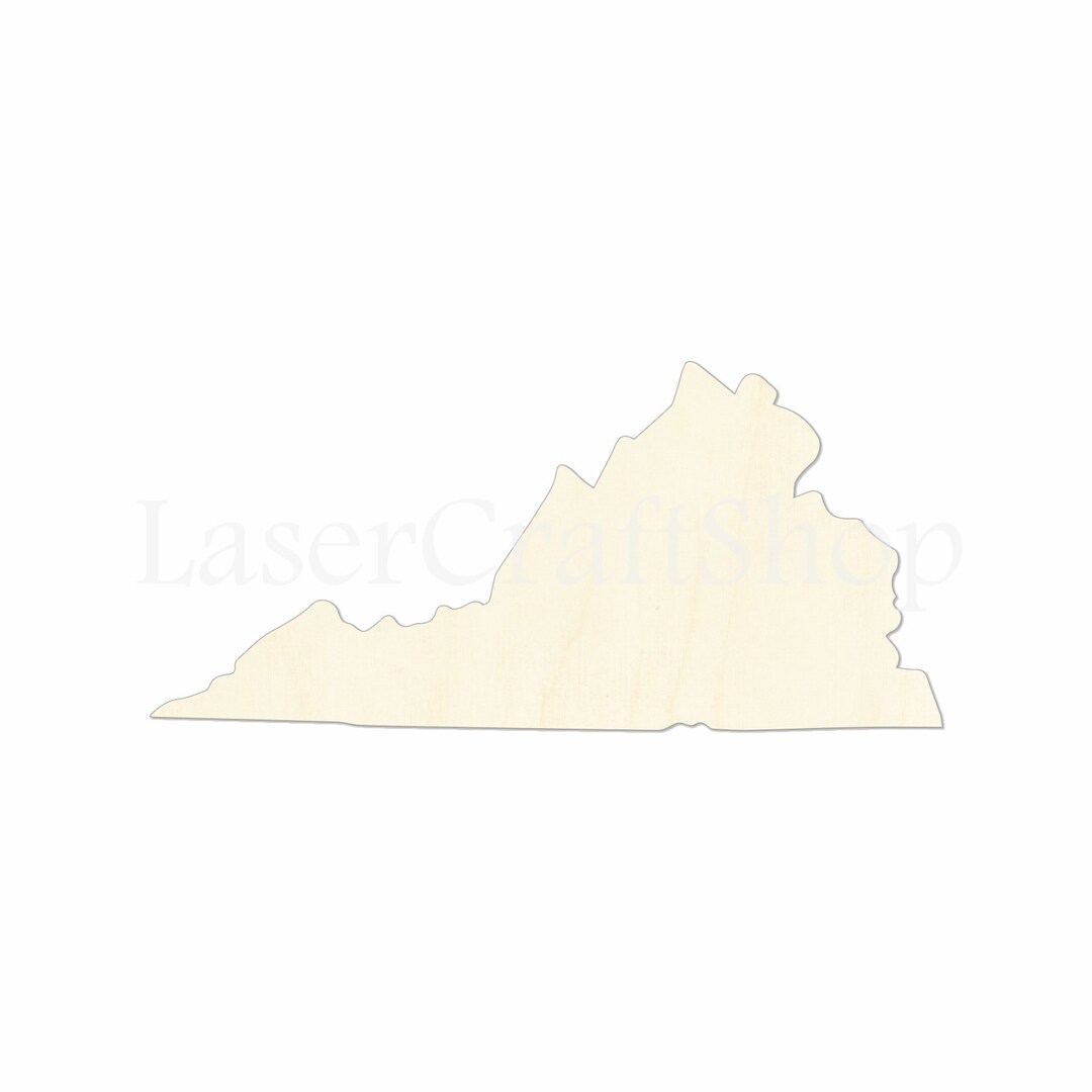 2" - 34" Virginia, VA State Wooden Cutout Shape, Silhouette, Gift Tags ...