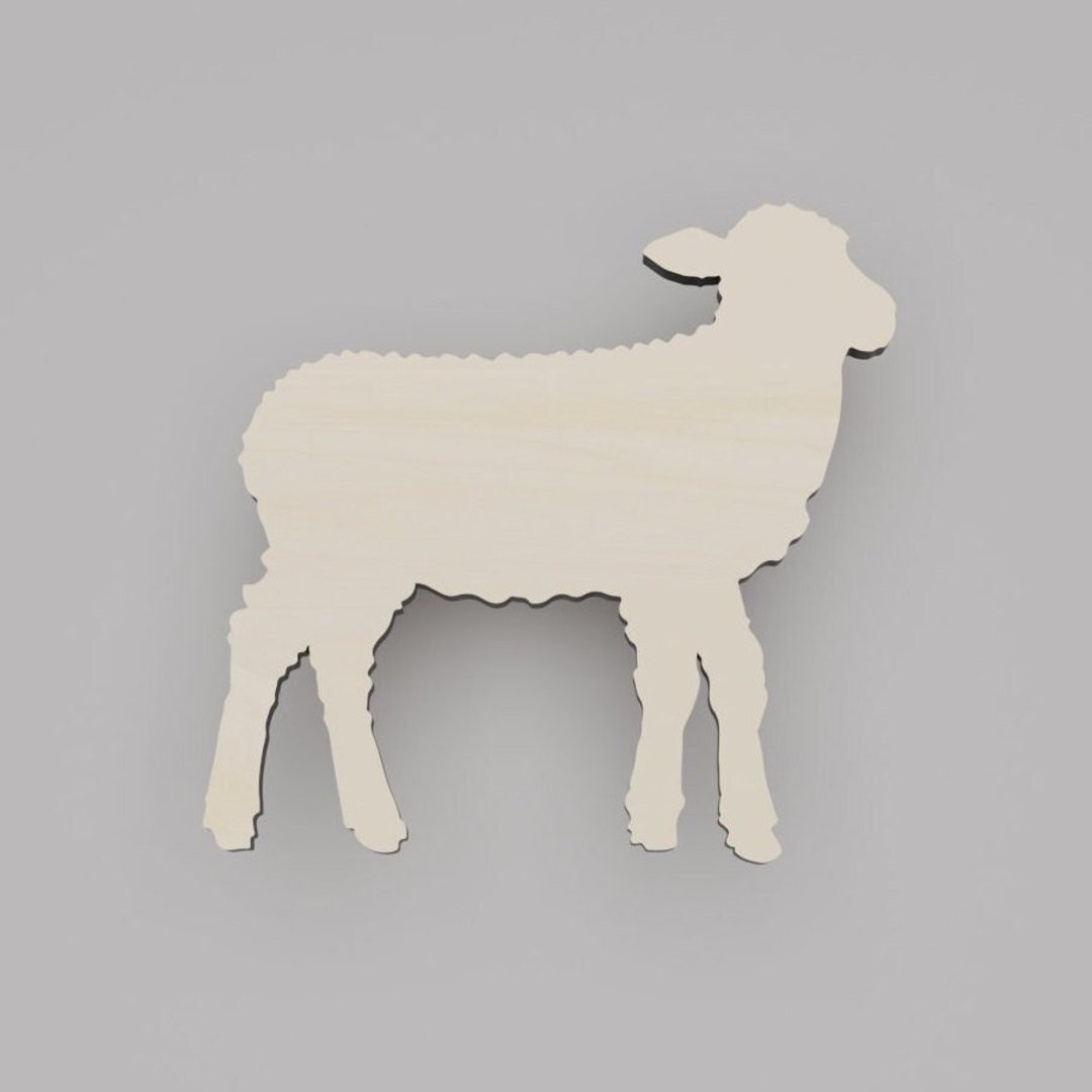 2" - 34" Lamb Wooden Cutout Shape, Silhouette, Gift Tags Ornaments ...