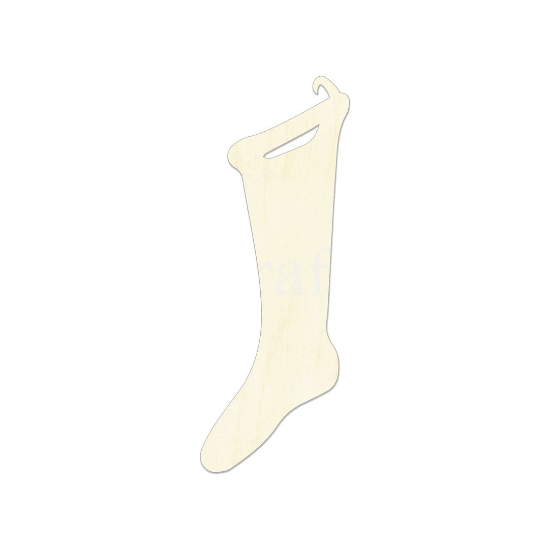 2" - 34" Sock Wooden Cutout Shape, Silhouette, Gift Tags Ornaments ...