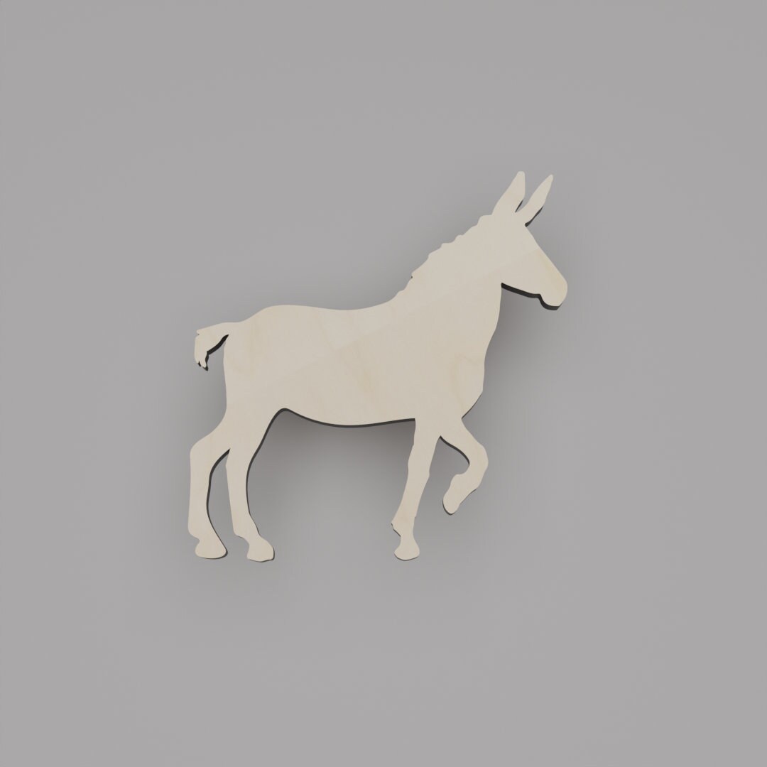 2" - 34" Donkey Wooden Cutout Shape, Silhouette, Gift Tags Ornaments ...