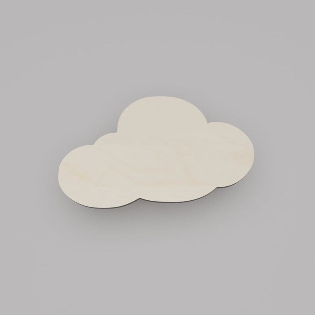 2" - 34" Cloud Wooden Cutout Shape, Silhouette, Gift Tags Ornaments ...