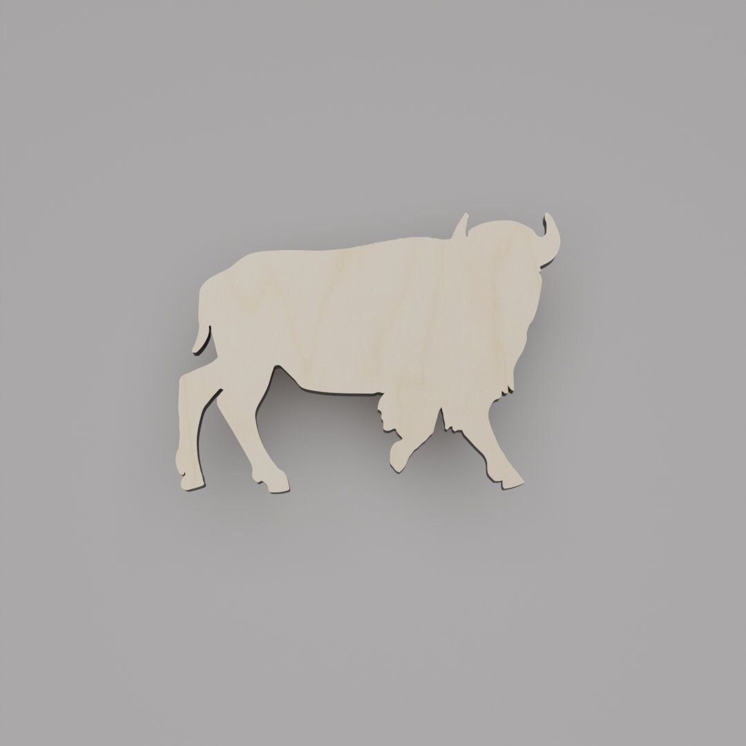 2" - 34" Bison Wooden Cutout Shape, Silhouette, Gift Tags Ornaments ...