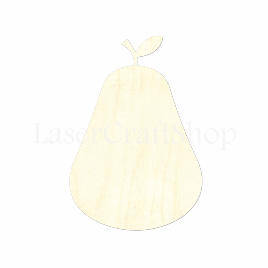 2" - 34" Pear Wooden Cutout Shape, Silhouette, Gift Tags Ornaments ...