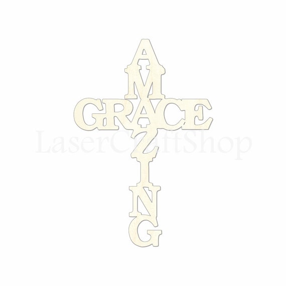 2 34 Amazing Grace Cross Wooden Cutout Shape - Etsy