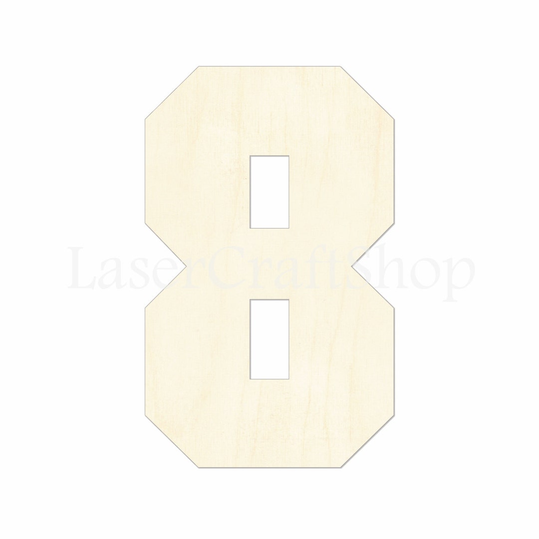 2" - 34" Wooden Number 8, Wood Number, # 8, Cutout Shape, Silhouette ...