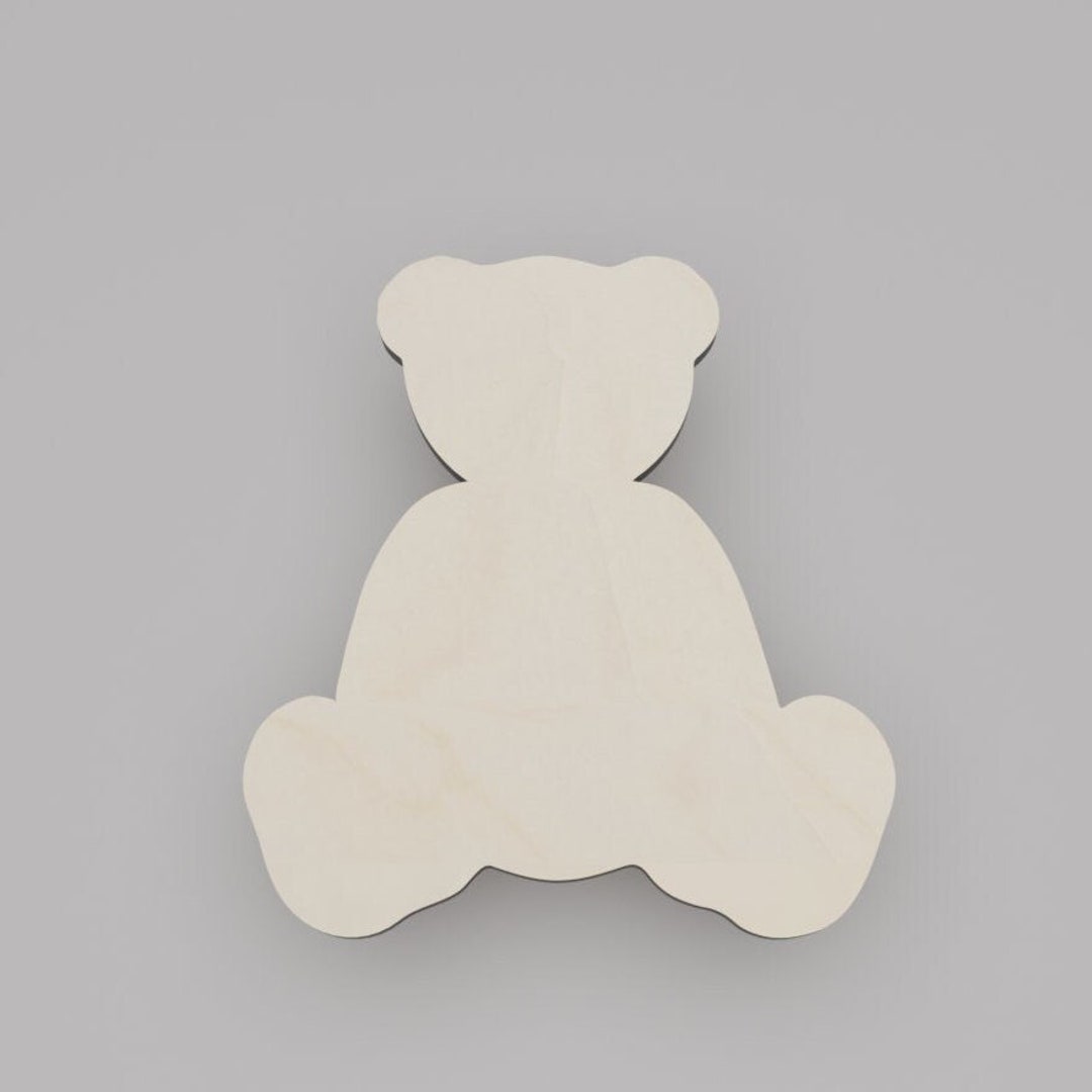 2" - 34" Teddy Bear Wooden Cutout Shape, Silhouette, Gift Tags ...