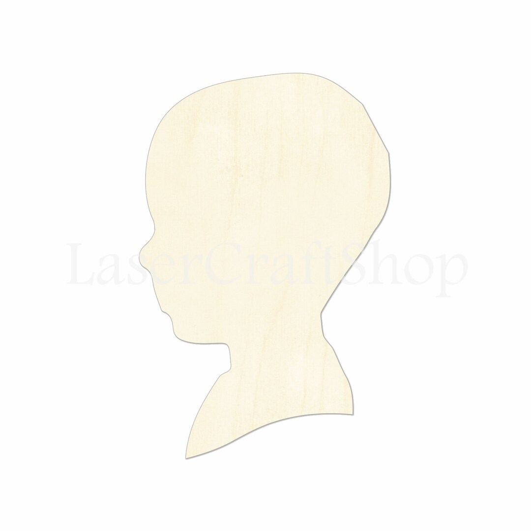 2" - 34" Boy, Man Head Wooden Cutout Shape, Silhouette, Gift Tags ...
