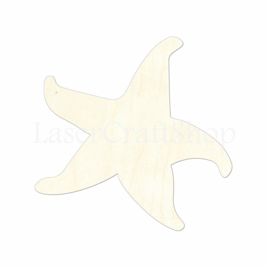 2" - 34" Sea Star Wooden Cutout Shape, Silhouette, Gift Tags Ornaments ...