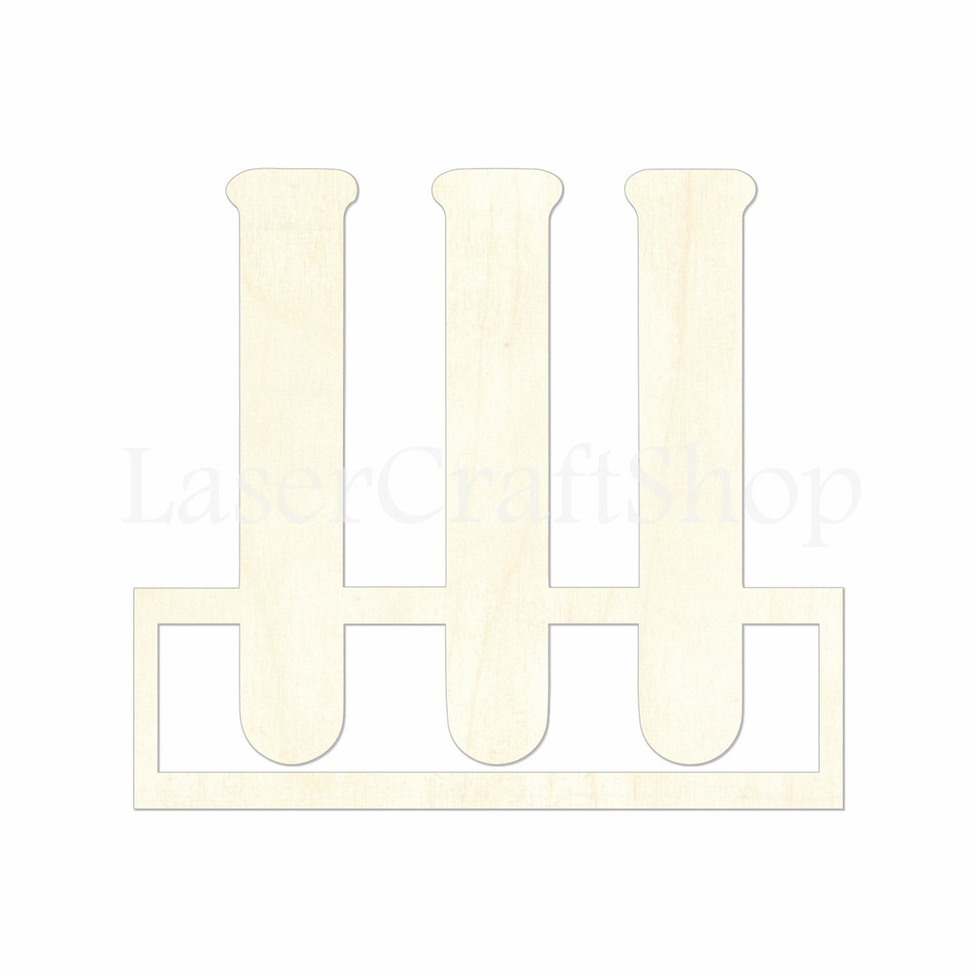 2" - 34" Science Test Tubes Wooden Cutout Shape, Silhouette, Gift Tags ...