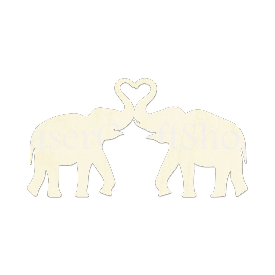 2" - 34" Elephants Heart Wooden Cutout Shape, Silhouette, Gift Tags ...