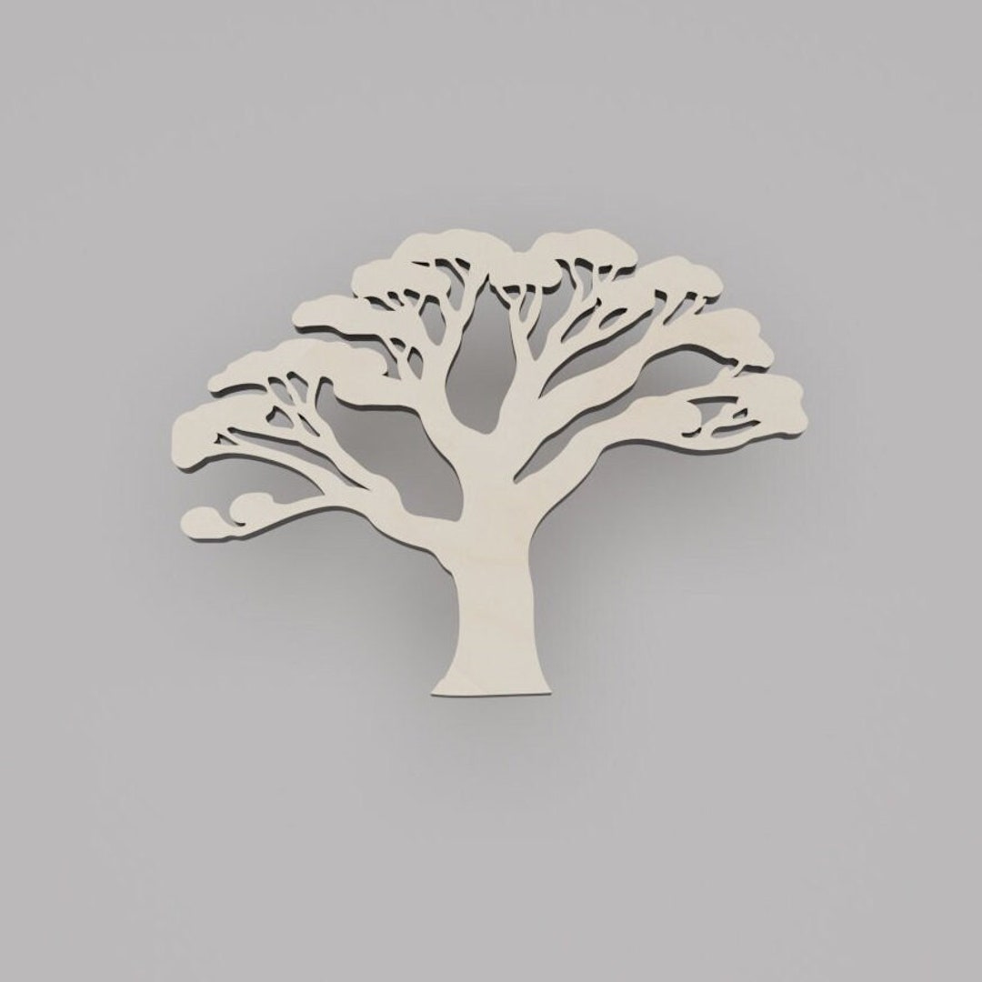 2" - 34" Baobab Tree Wooden Cutout Shape, Silhouette, Gift Tags ...