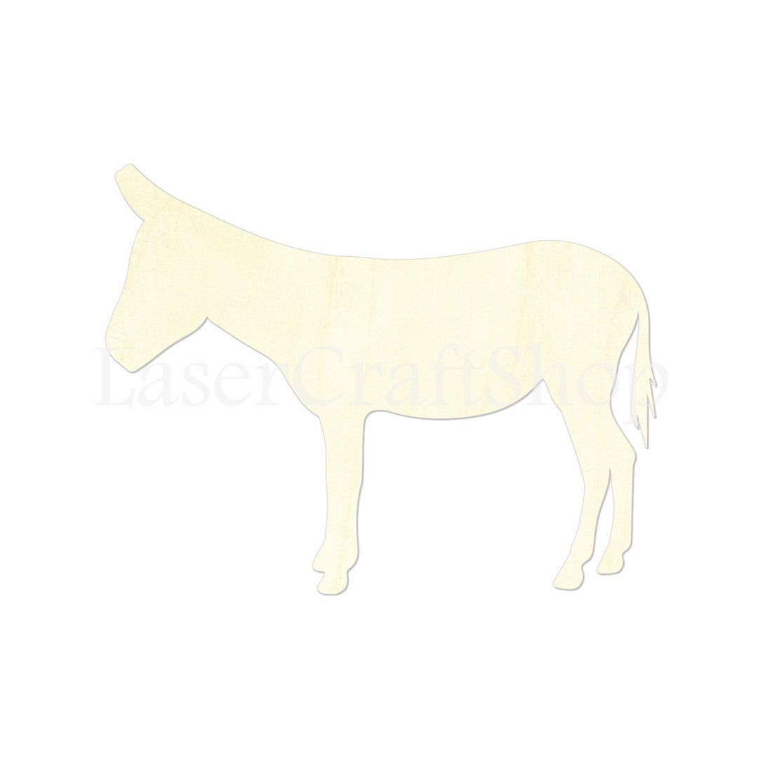 2" - 34" Donkey Farm Animal Wooden Cutout Shape, Silhouette, Gift Tags ...