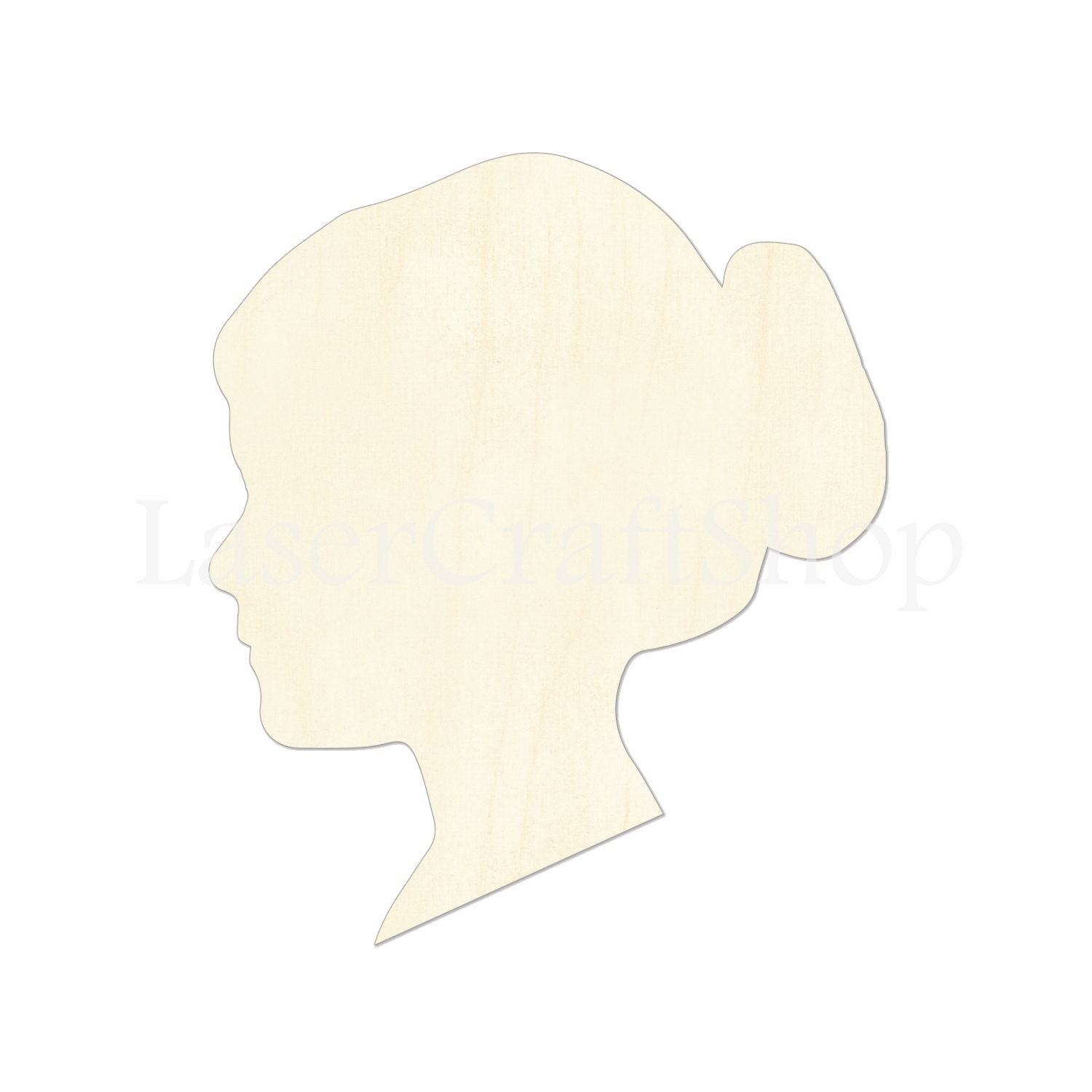 2" - 34" Girl, Woman Head Wooden Cutout Shape, Silhouette, Gift Tags ...
