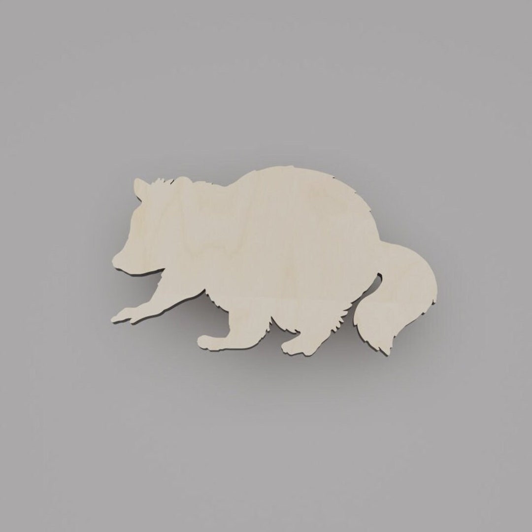 2" - 34" Raccoon Wooden Cutout Shape, Silhouette, Gift Tags Ornaments ...