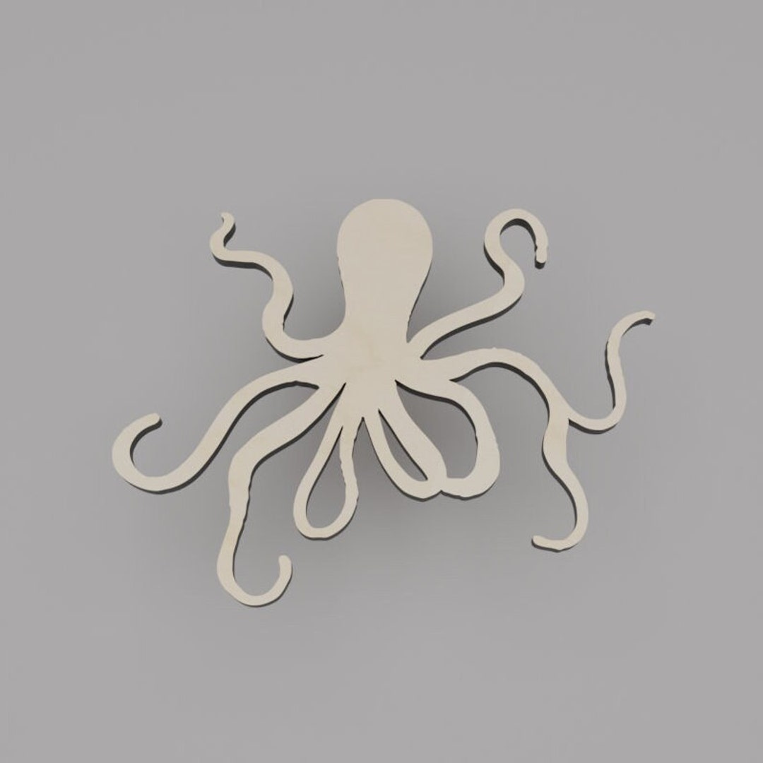 2" - 34" Octopus Wooden Cutout Shape, Silhouette, Gift Tags Ornaments ...
