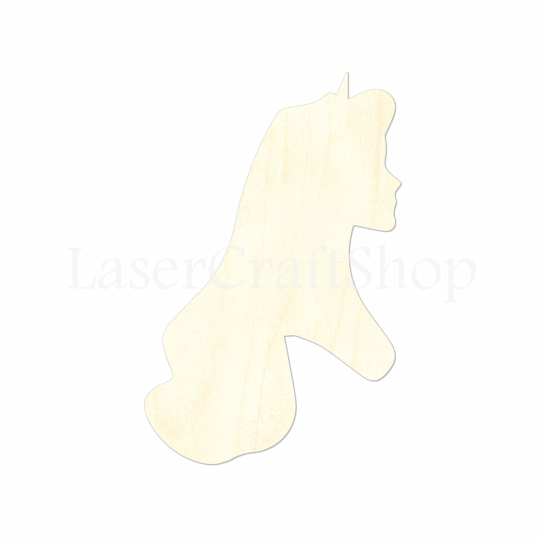 2" - 34" Princess Head Wooden Cutout Shape, Silhouette, Gift Tags ...