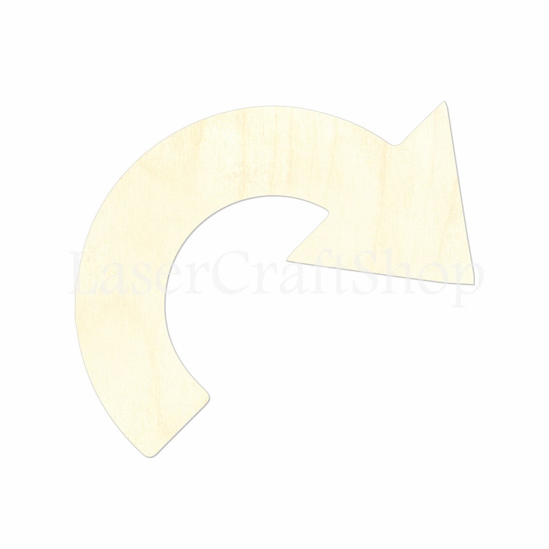 2" - 34" Wide Curved Arrow Wooden Cutout Shape, Silhouette, Gift Tags ...