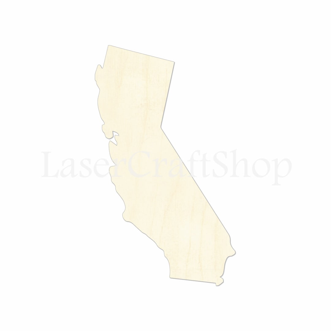 2" - 34" California CA State Wooden Cutout Shape, Silhouette, Gift Tags ...